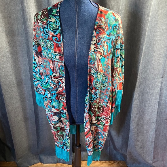Angie | Sweaters | Angie Boho Tasseled Fringe Kimono | Poshmark